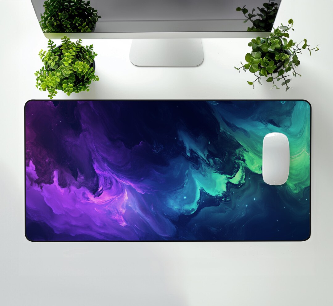 Aurora Neoprene Desk Mat: Purple, Green & Blue Gradient - Etsy