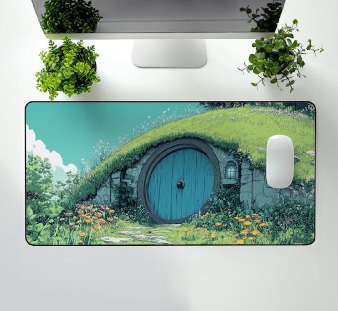 Hobbit Hole Desk Mat, Lord of the Rings Mousepad, Shire Aesthetic ...