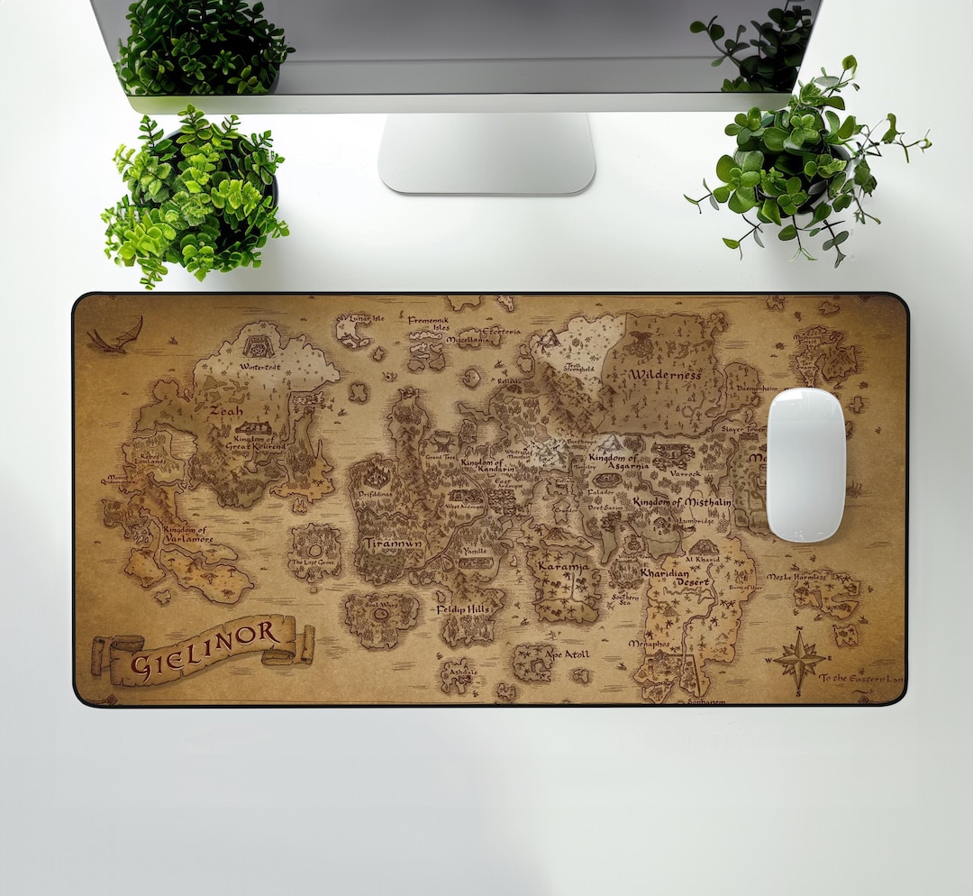 Runescape Gielinor Map Desk Mat, Gaming Mouse Pad, Computer Desk ...