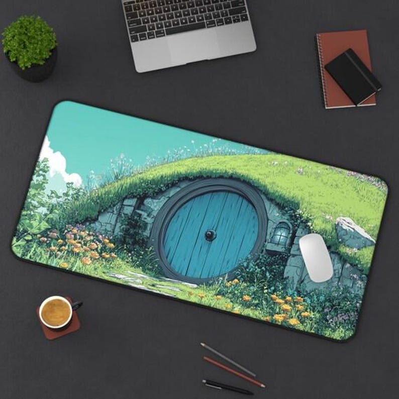 Hobbit Hole Desk Mat, Lord of the Rings Mousepad, Shire Aesthetic ...