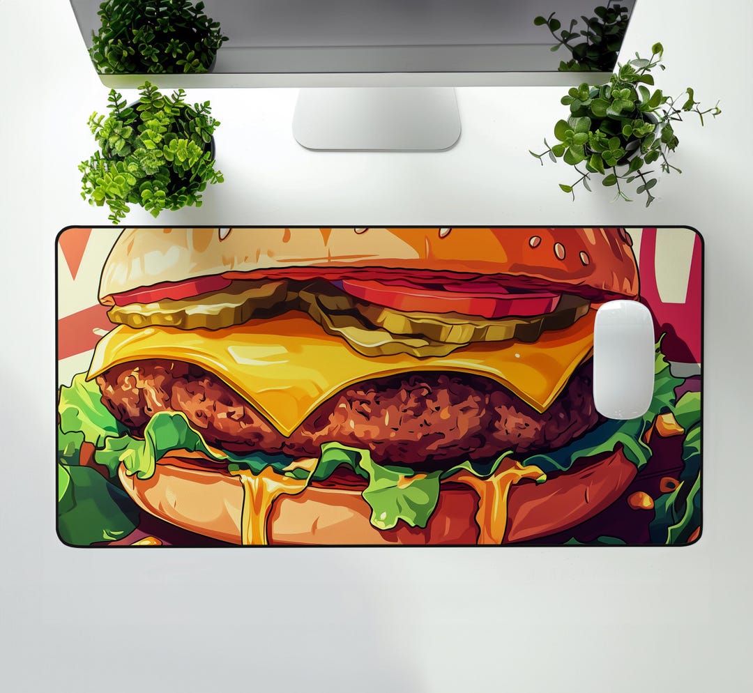 Burger Desk Mat: Neoprene Foodie Workstation Pad - Etsy
