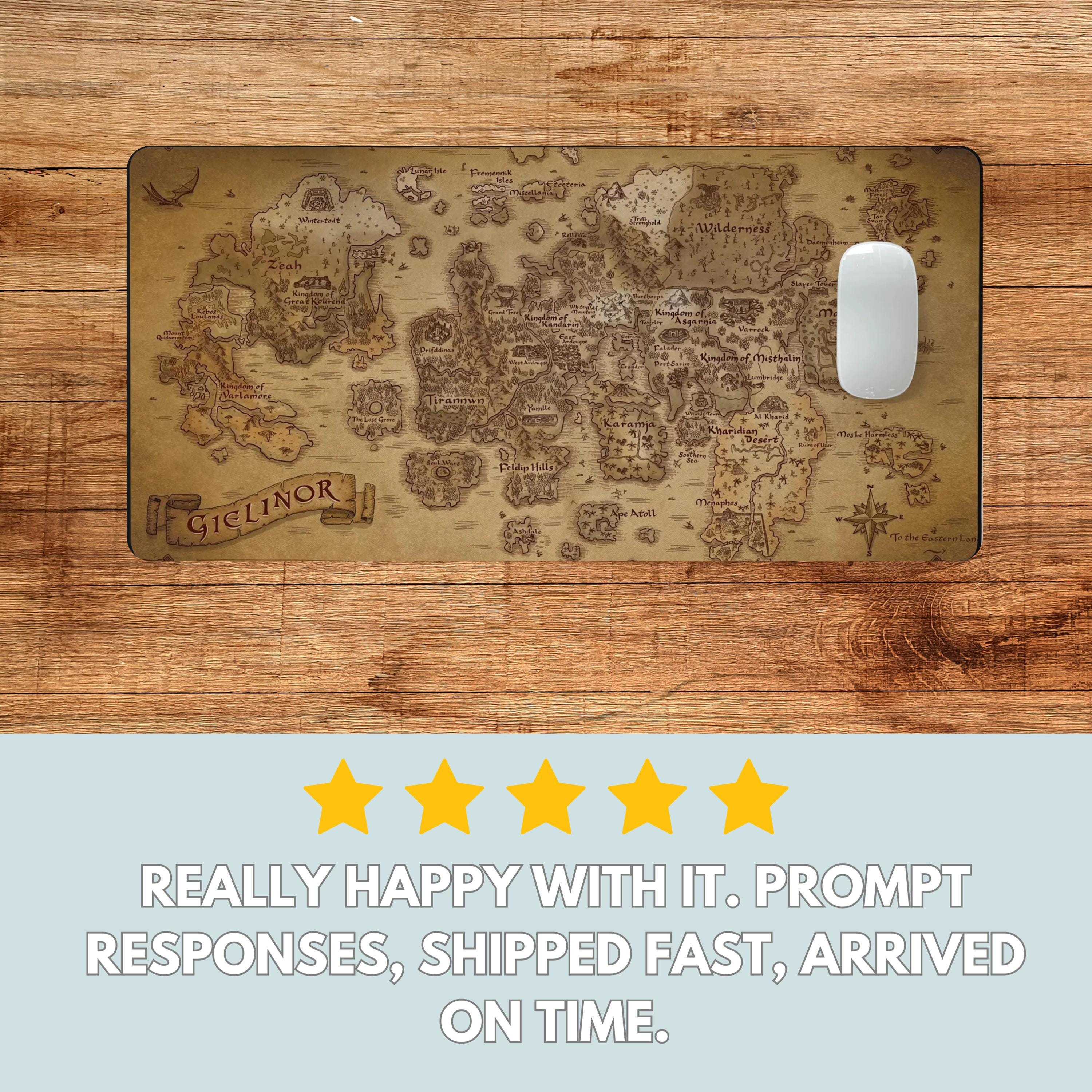 Runescape Gielinor Map Desk Mat, Gaming Mouse Pad, Computer Desk ...