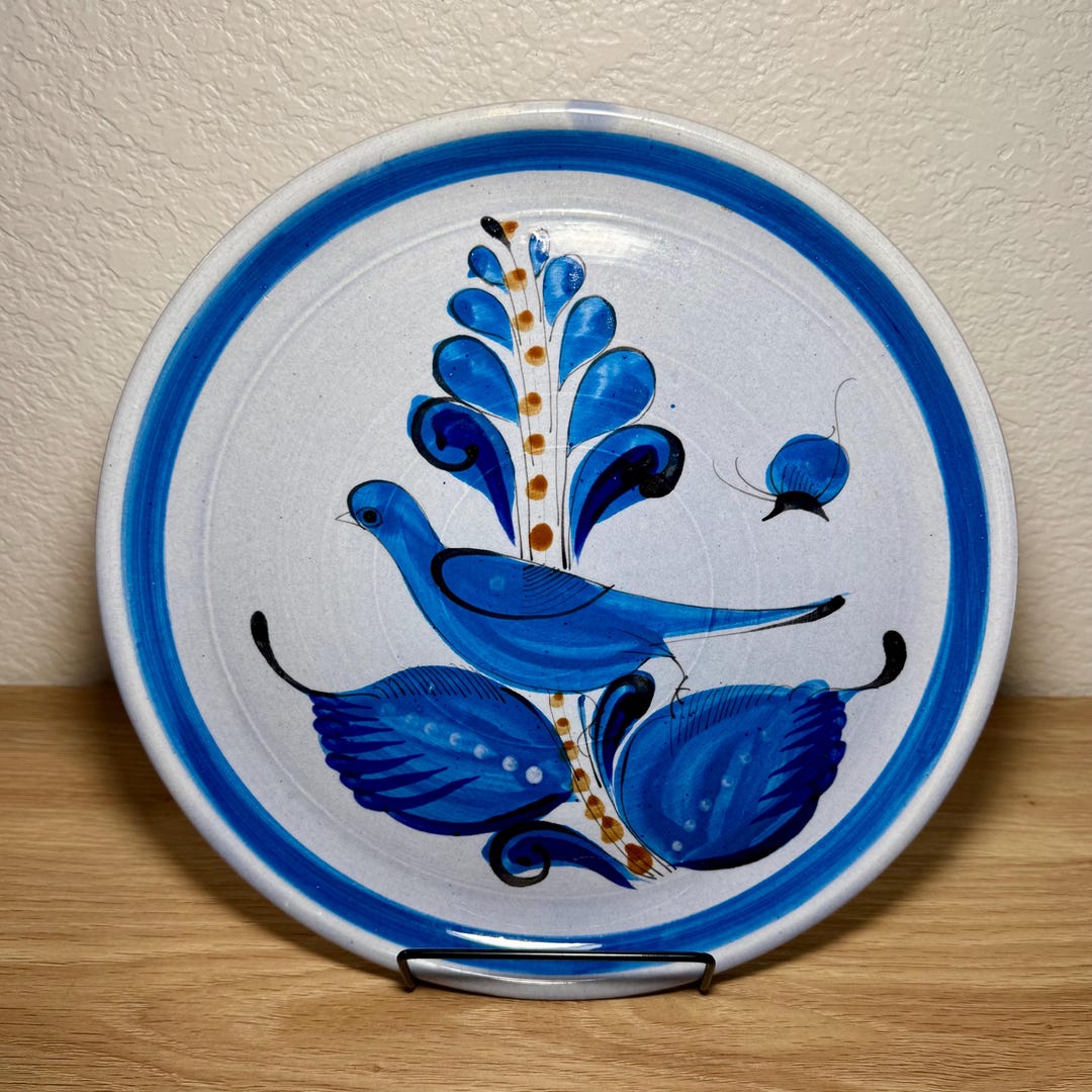 Vintage Tonala Blue Bird Plate: Ken Edwards El Palomar Pottery - Etsy