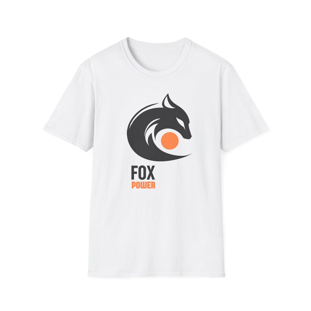 Fox Power Logo T-shirt | Fox Head Emblem, Orange Accent - Etsy