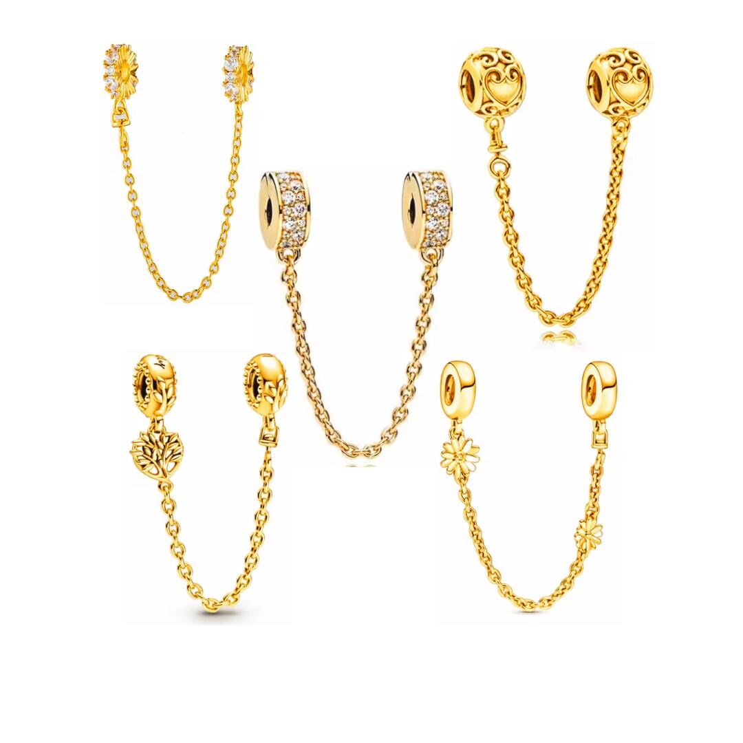 18K Gold Plated Charm, Chain Charm, S925 Silver, for Charm Bracelets ...