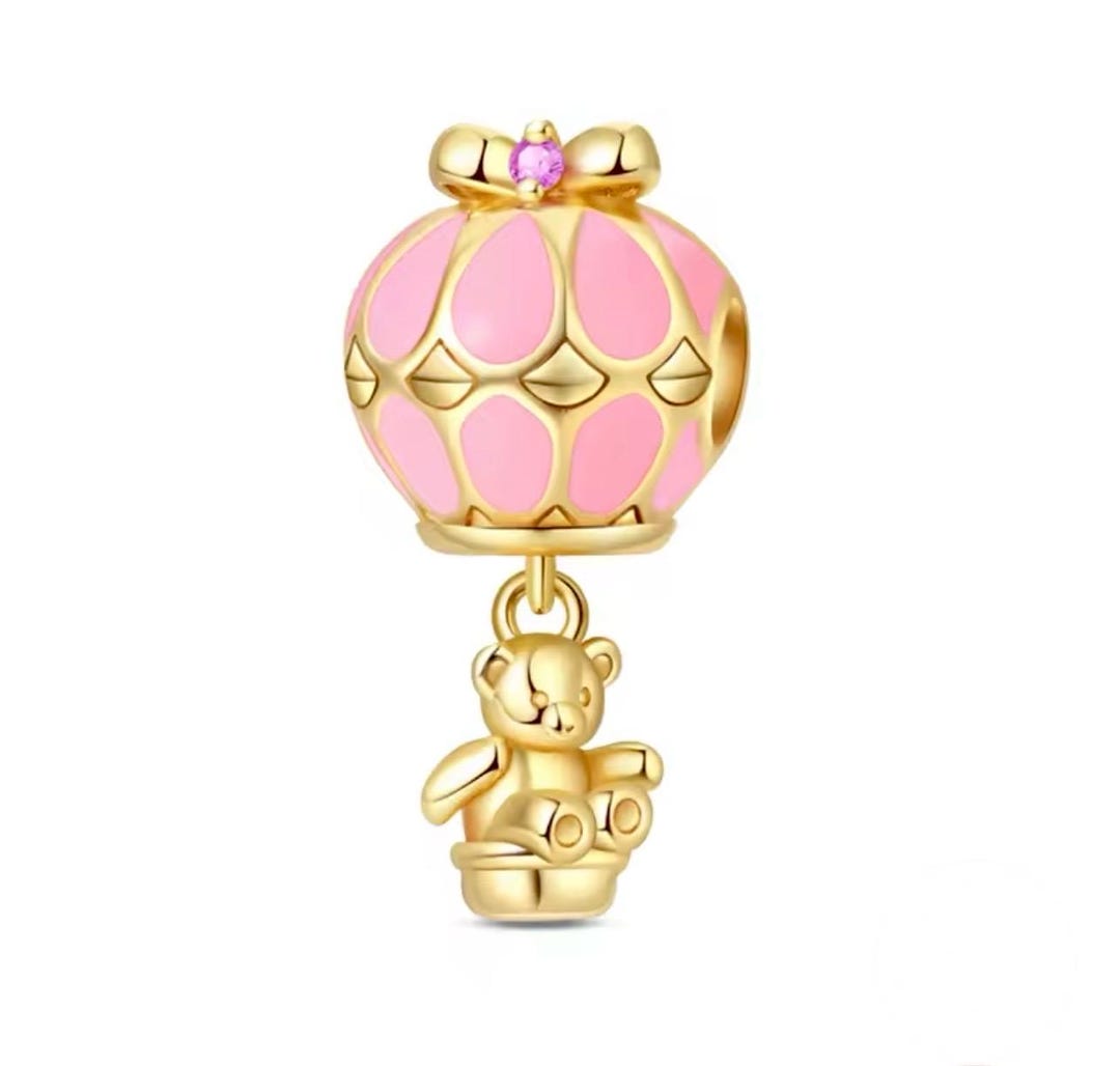 Pandora Compatible Cute Teddy Bear Ballon Charm for Girlfriend and Wife ...