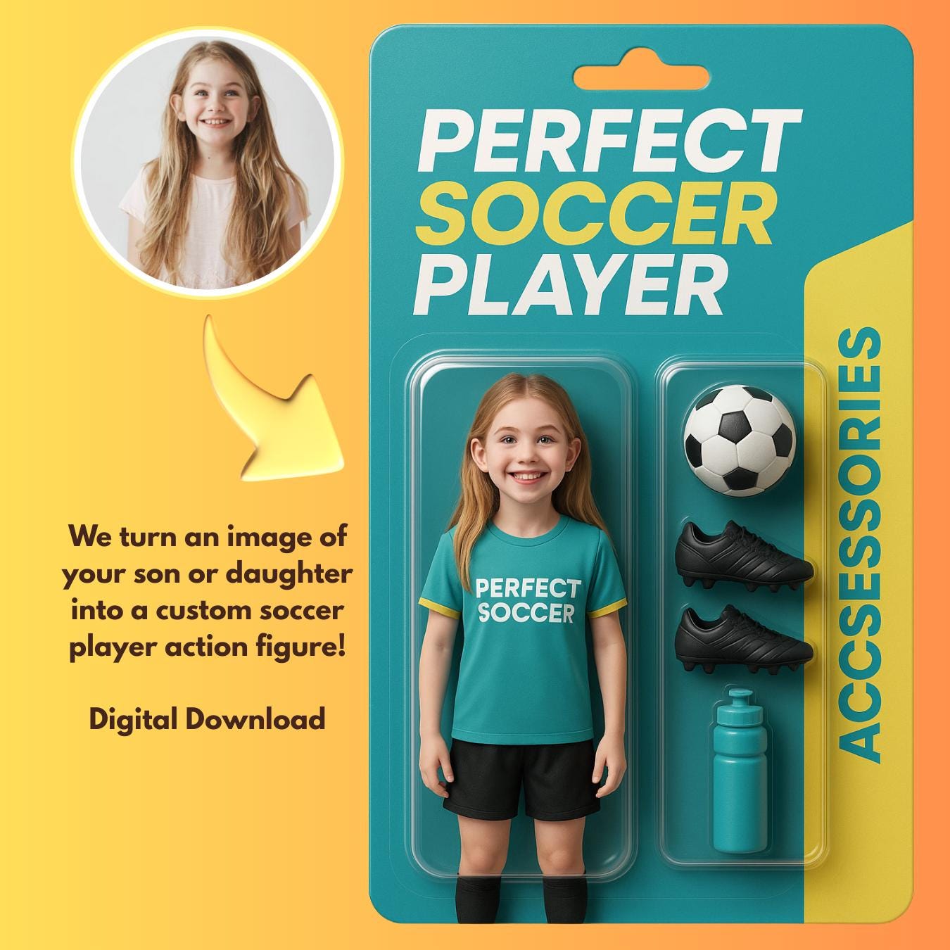 Custom Soccer Player Action Figure Box, Personalized Toy Box, Turn Your ...