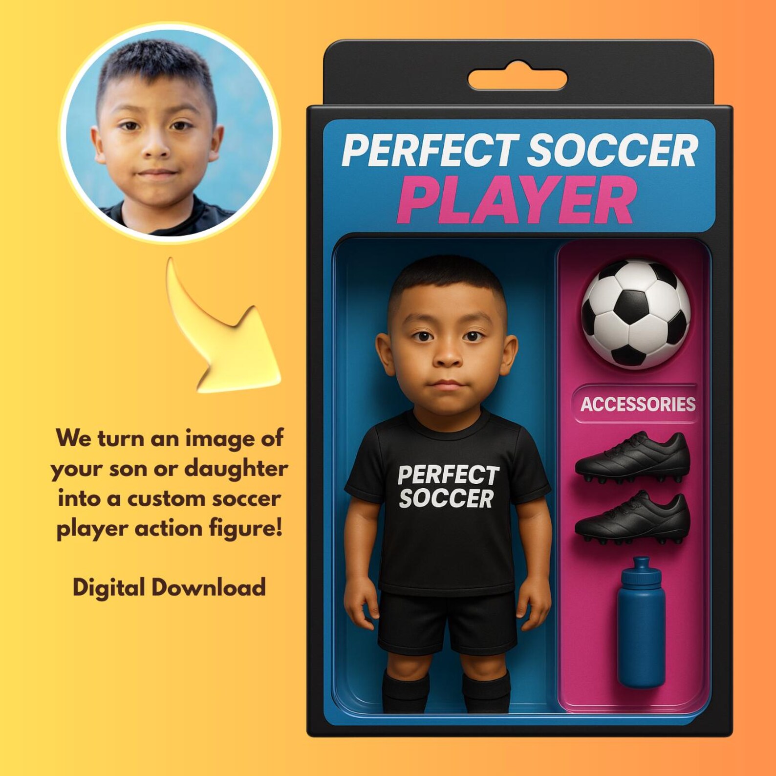 Custom Soccer Player Action Figure Box, Personalized Toy Box, Turn Your ...