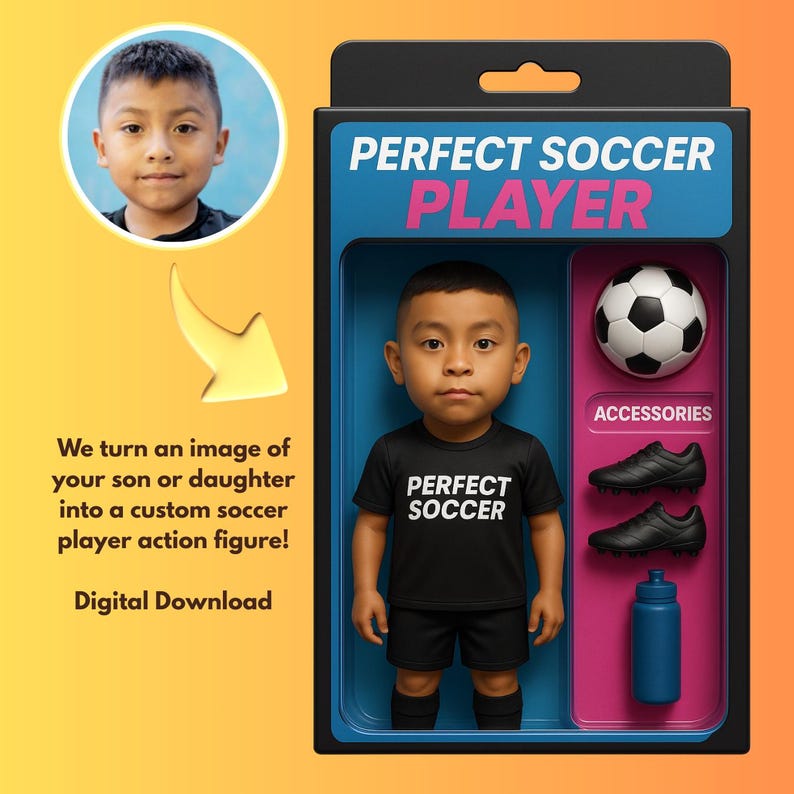 Custom Soccer Player Action Figure Box, Personalized Toy Box, Turn Your ...