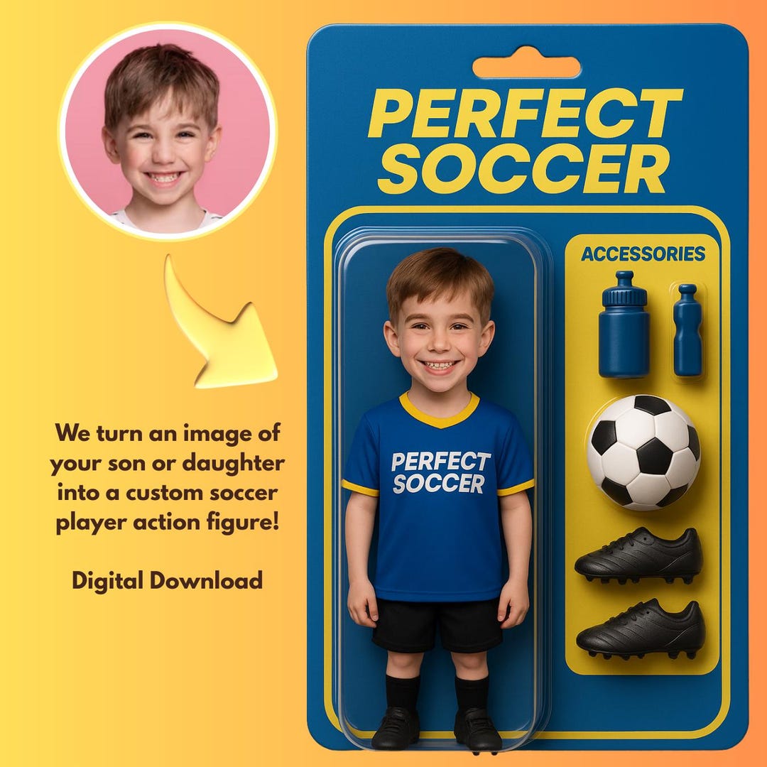 Custom Soccer Player Action Figure Box, Personalized Toy Box, Turn Your ...