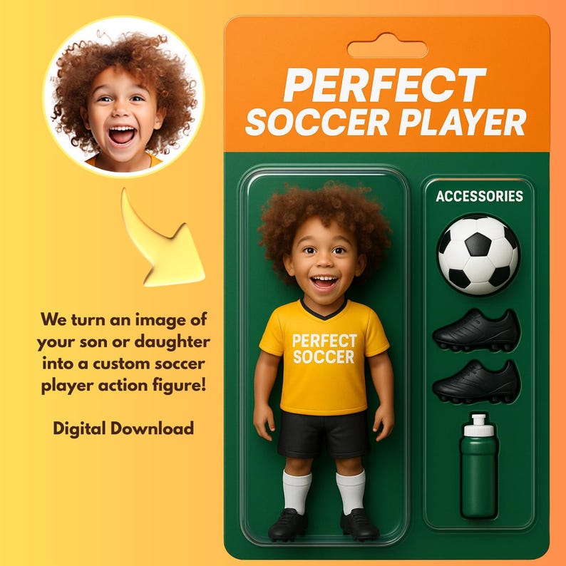 Custom Soccer Player Action Figure Box, Personalized Toy Box, Turn Your ...