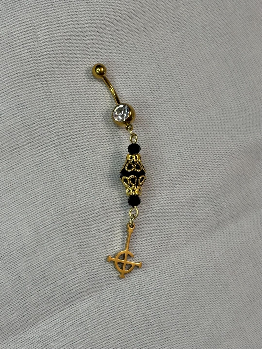 Ghost Band Jewelry - Navel Ring - Belly Button Ring - Gold/black ...