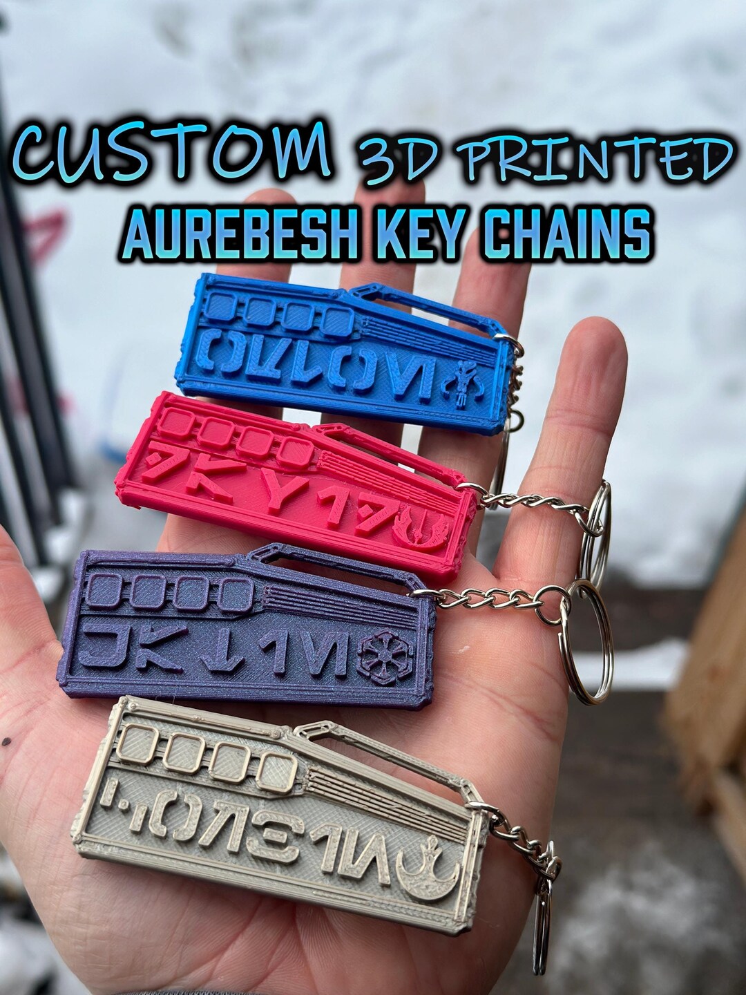 Custom 3D Printed Aurebesh Key Chain Name Plates CUSTOM FACTIONS ...