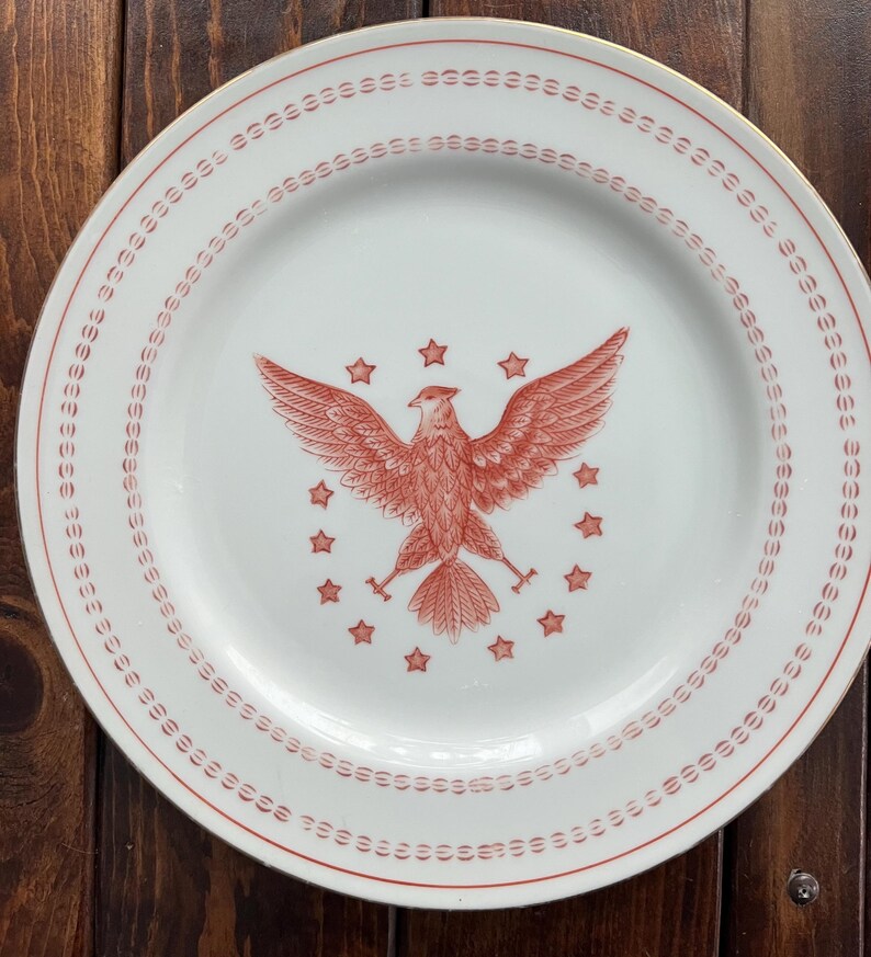 Vintage Ethan Allen Eagle Plates Set of 2 - Etsy