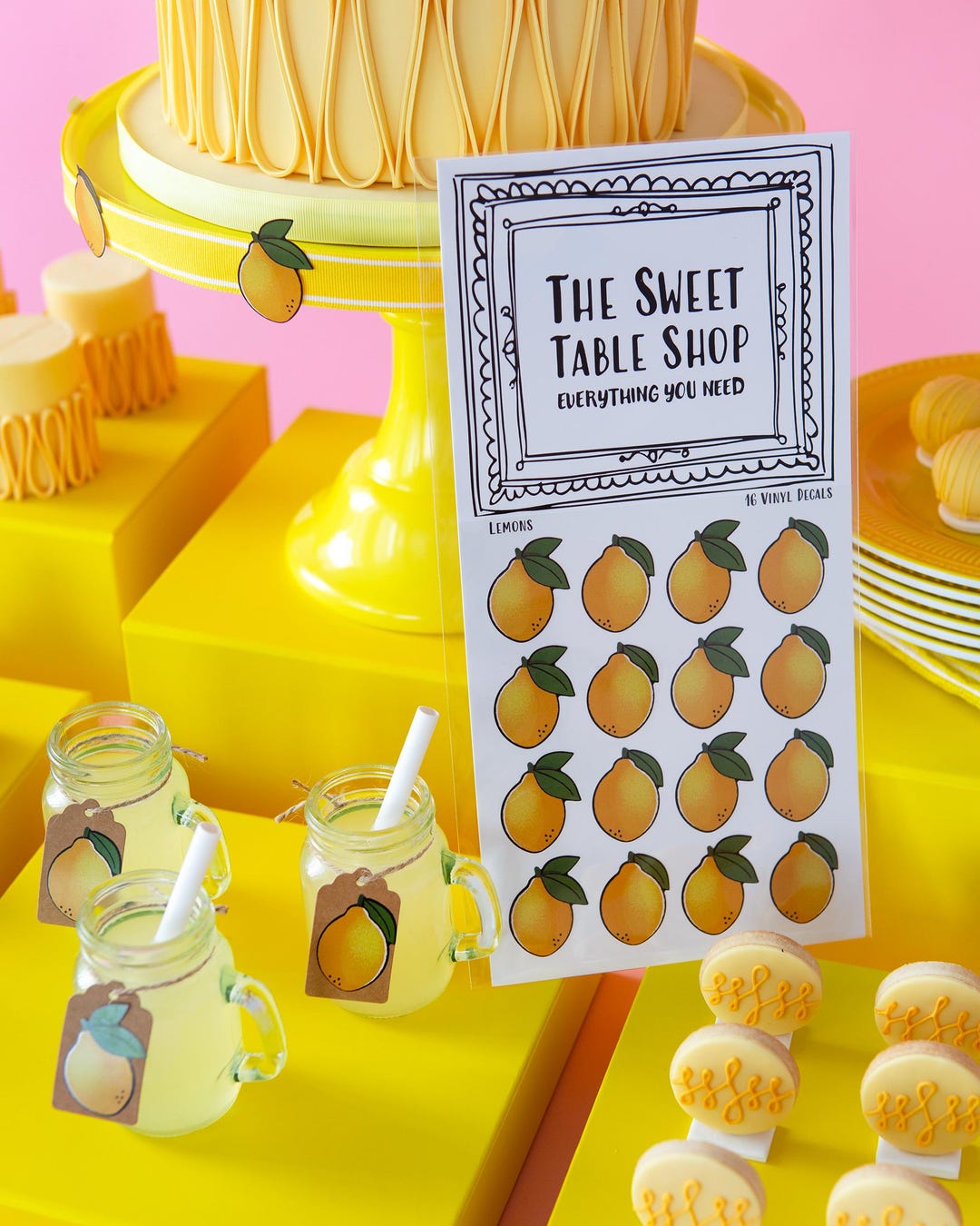 Bright Lemon Vinyl Decals for Party Decor | Peel-and-stick Citrus ...