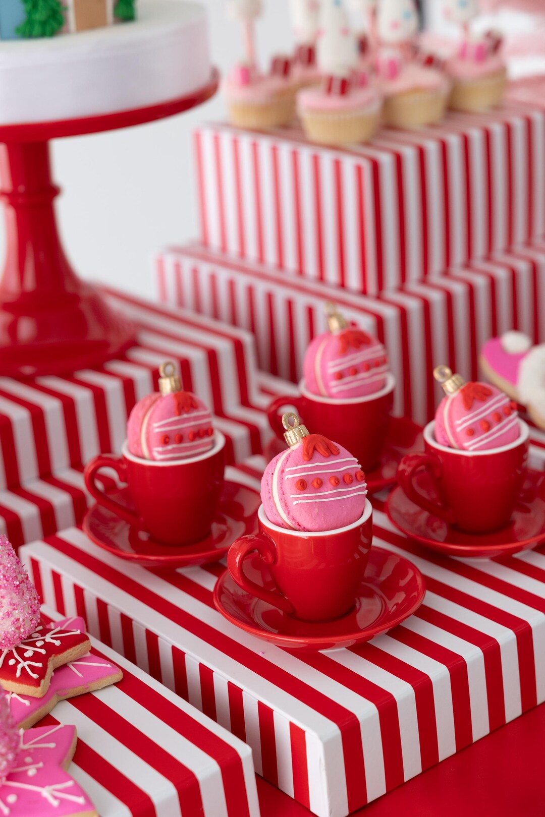Red Dessert Table Display Bundle – Cake Stand, Risers & Party Decor for ...