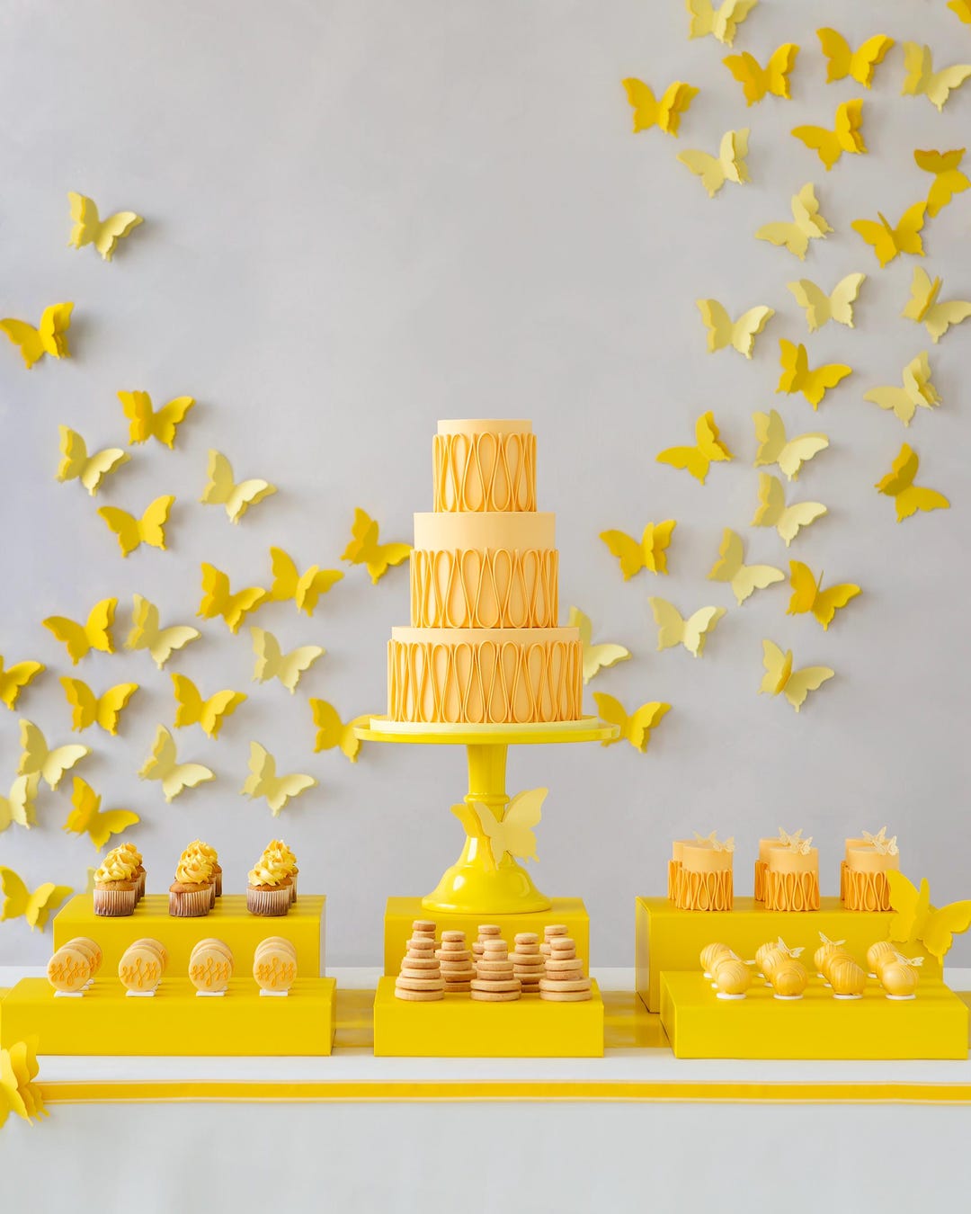 Yellow Bundle Complete Sweet Table Setup Kit Party Food Display ...