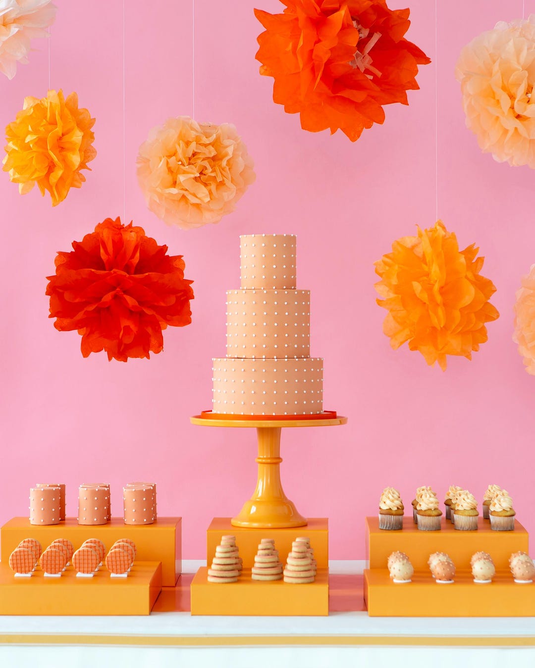 Melon orange Sweet Table Party Kit Risers, Stand and Accessories - Etsy