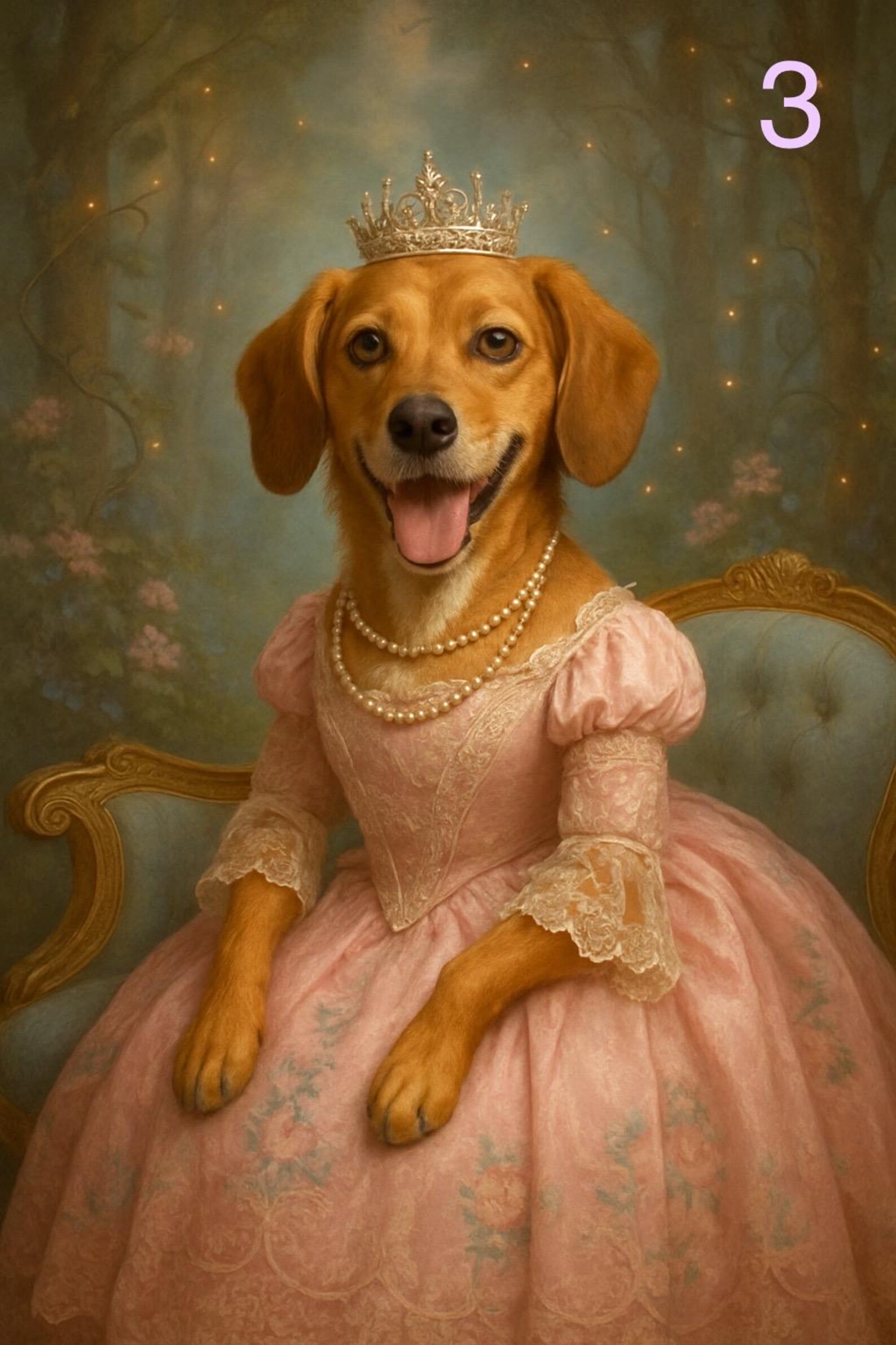 Unlimited Edits Fully Customisable Regal Royal Pet Portrait Drawing ...