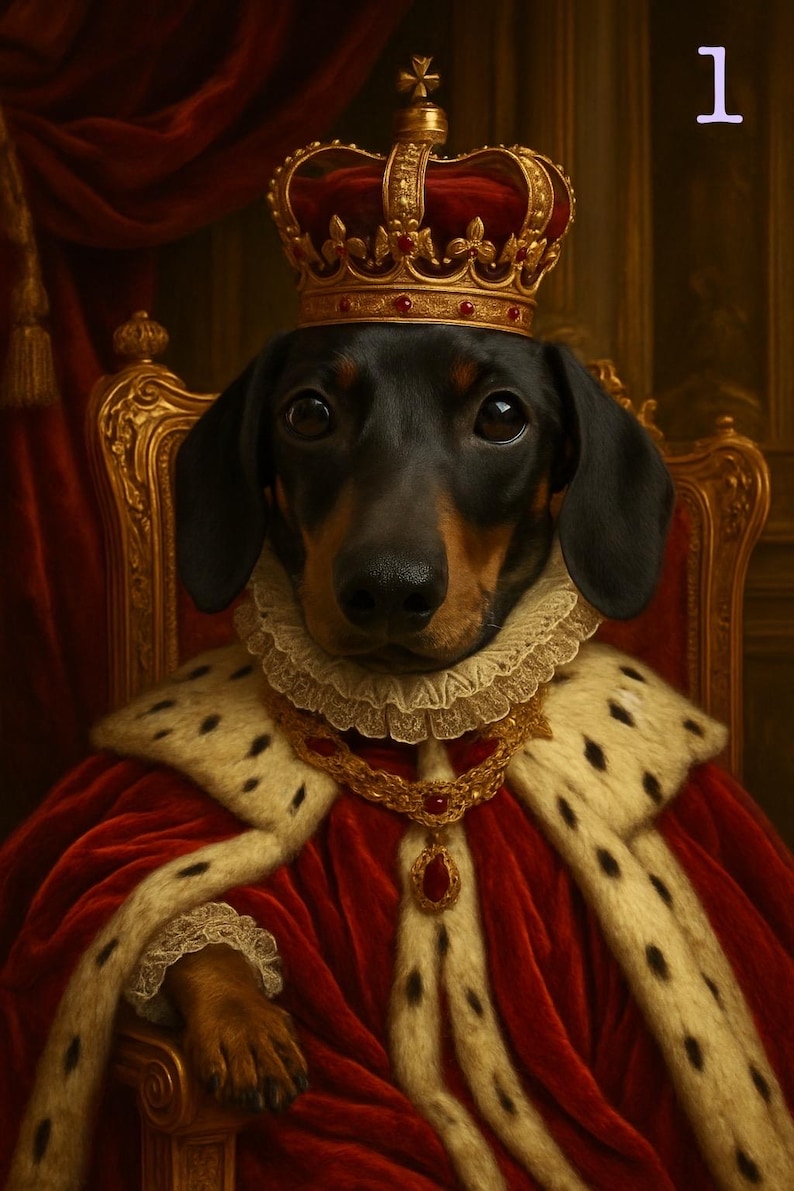Unlimited Edits Fully Customisable Regal Royal Pet Portrait Drawing ...