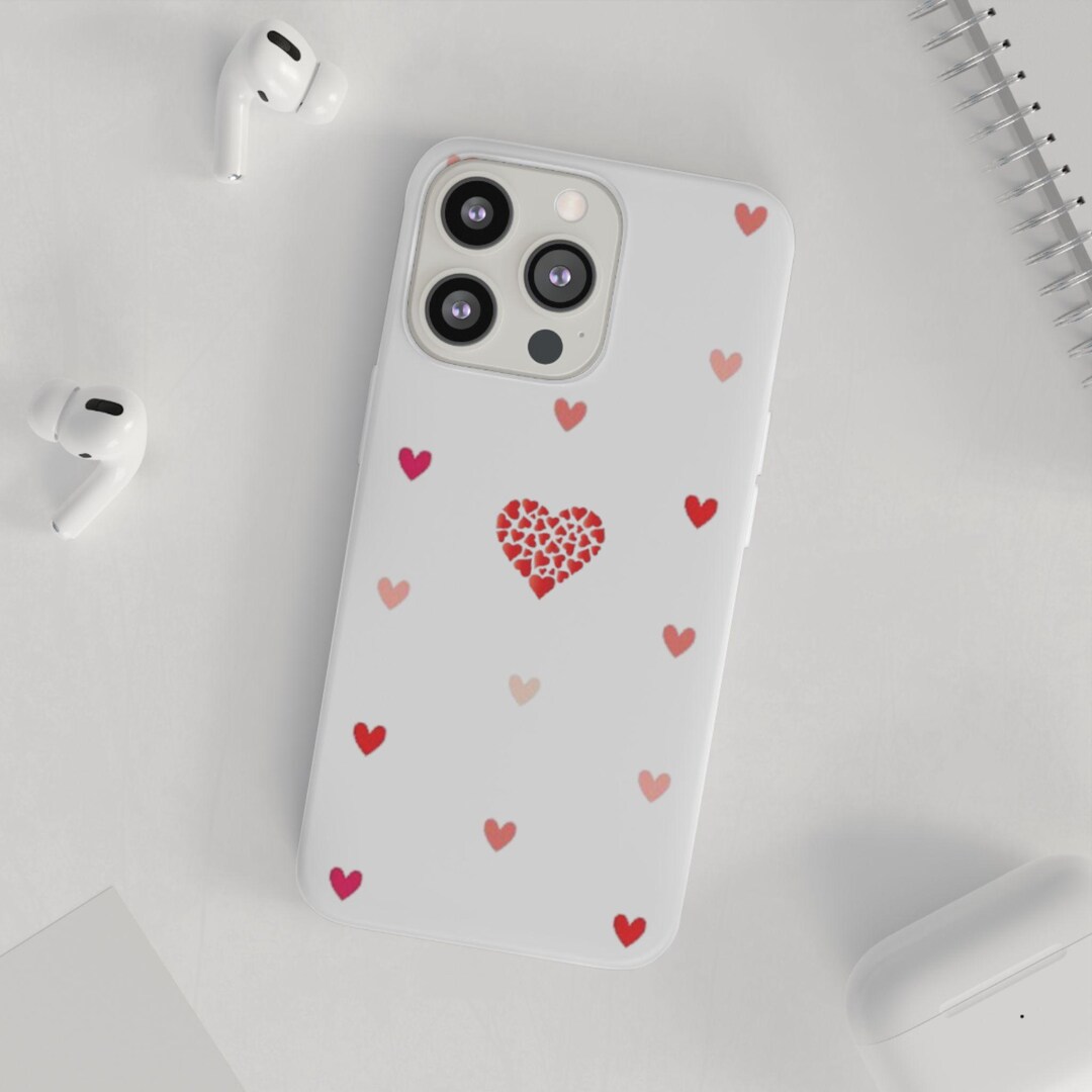 Heart Design Flexi Case, Clear Phone Cover, Transparent Soft Gel Case ...