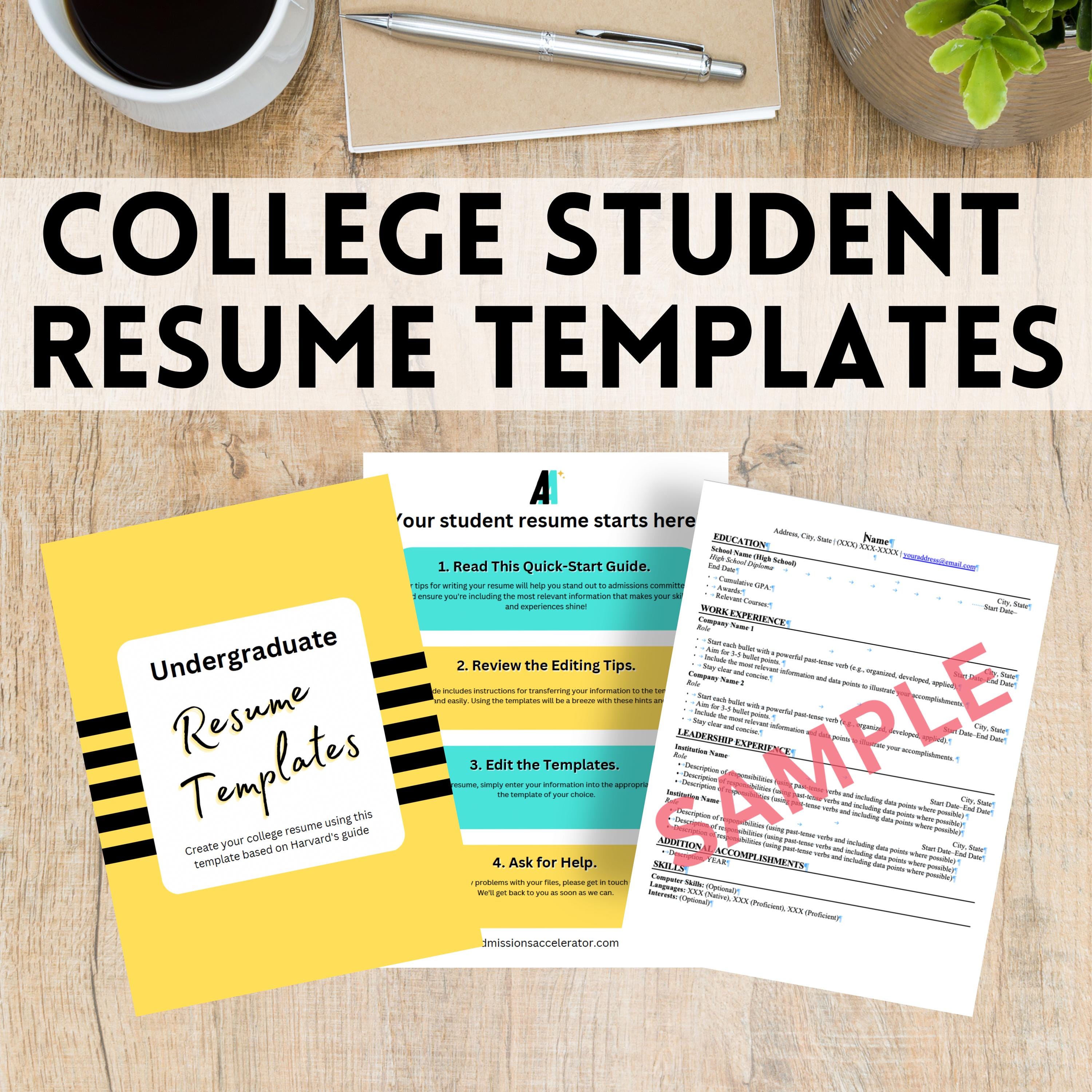 College Resume Template – MS Word CV Template Suitable for College ...