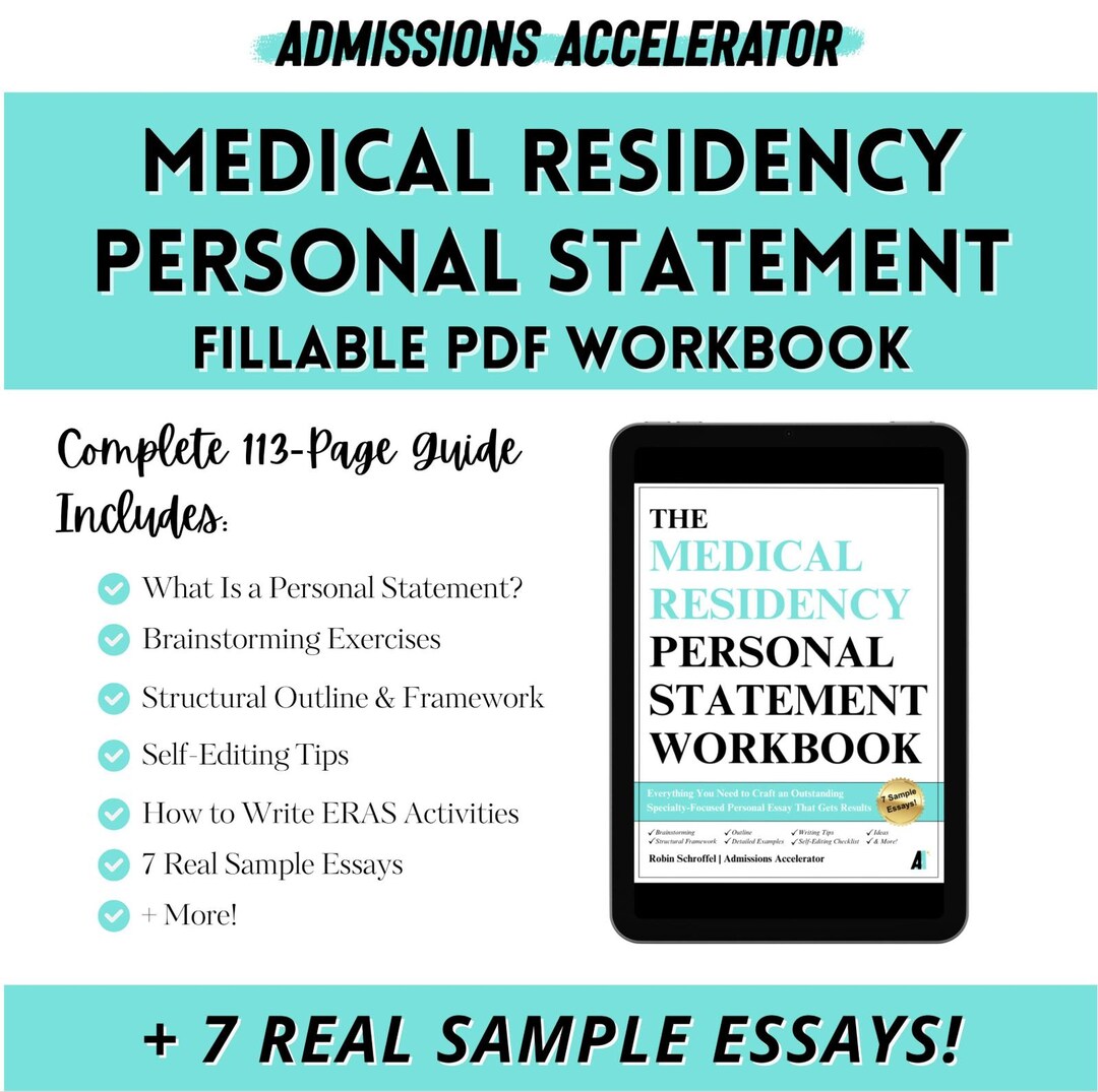 The Medical Residency Personal Statement Workbook – A Step-by-step ...