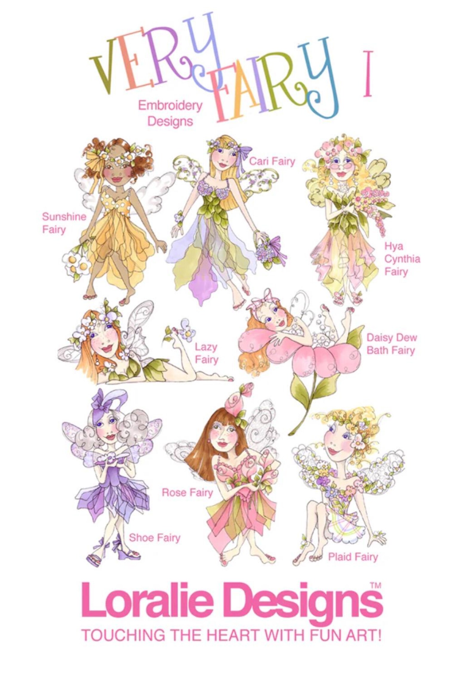 Very Fairy Embroidery Designs - Loralie Designs, 8 Patterns USB - Etsy