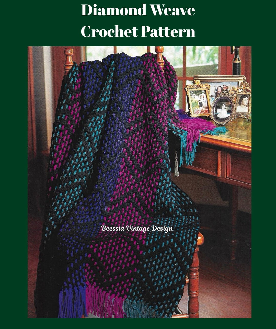Vintage Diamond Weave Afghan Crochet Pattern (PDF Pattern) - Etsy