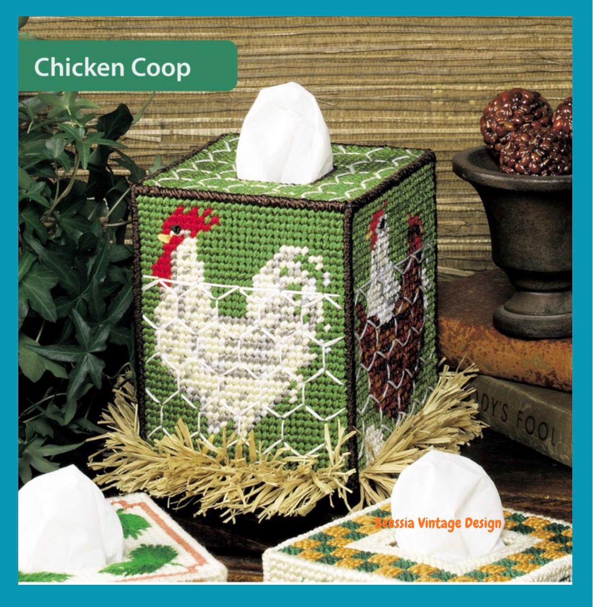 Chicken Tissue Box Cover Plastic Canvas PDF Pattern - Etsy