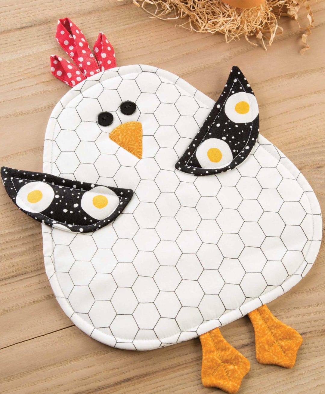 Chicken Pot Holder Sewing Pattern, Appliqué Design (PDF Pattern) - Etsy