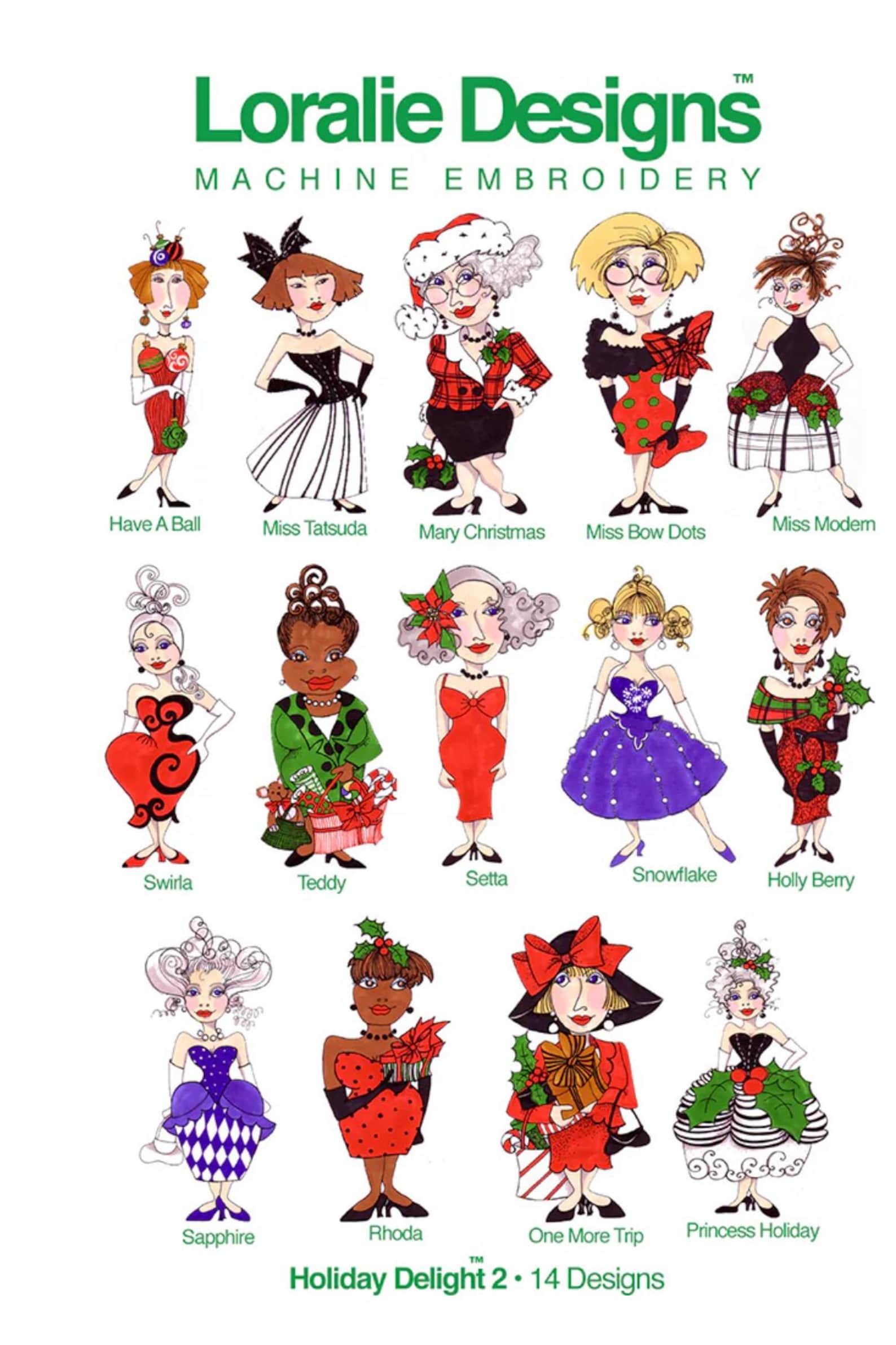 Loralie Designs Holiday Delight 2 Machine Embroidery USB Stick - 14 ...