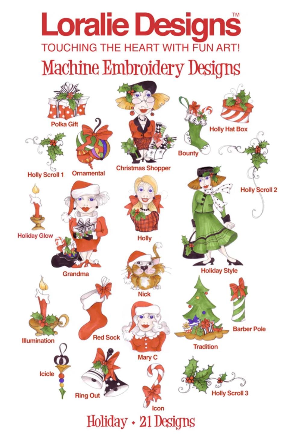 Loralie Designs Holiday Machine Embroidery USB Stick - 21 Designs - Etsy