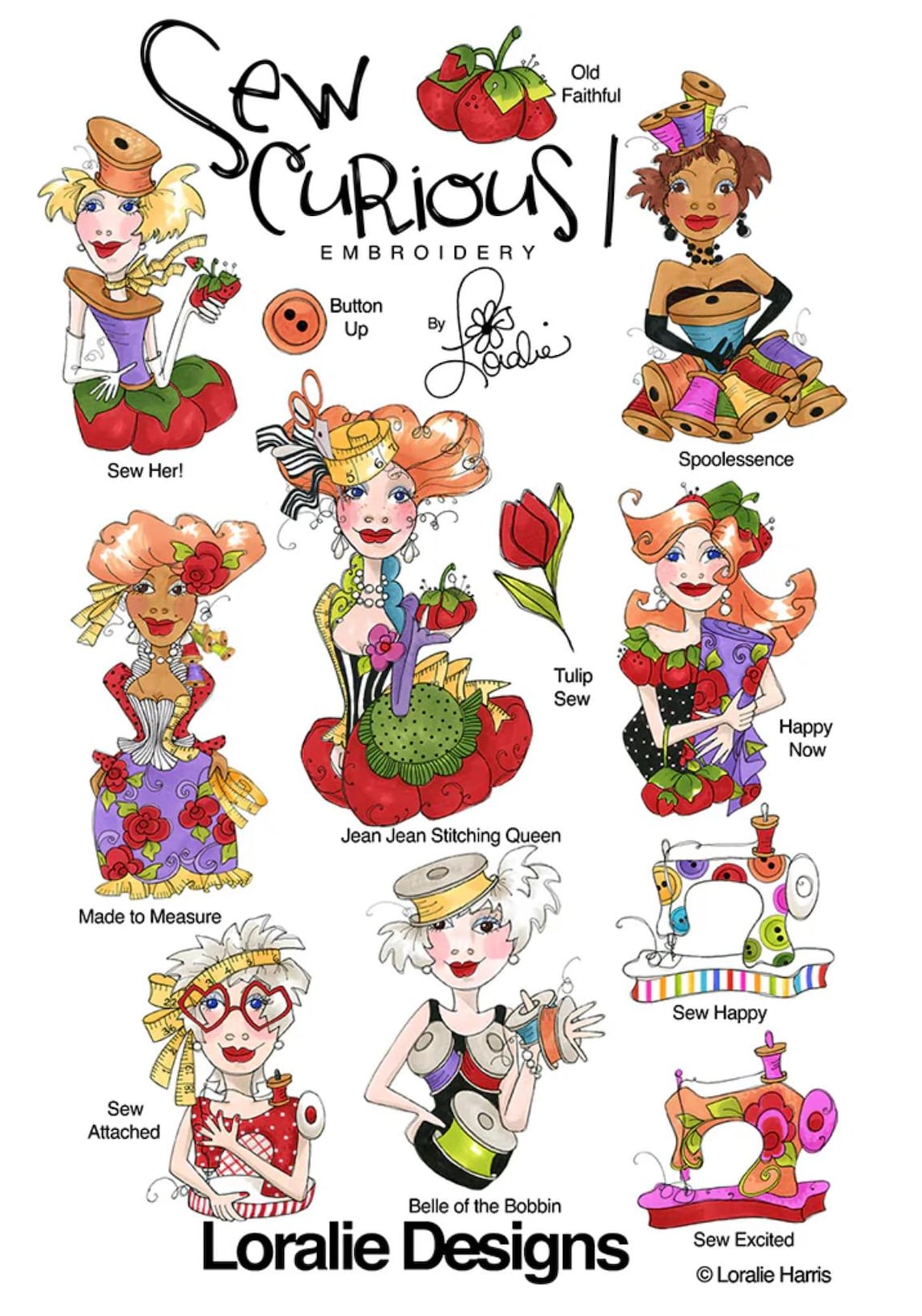 Loralie Designs Machine Embroidery USB Stick: Sew Curious Designs - Etsy