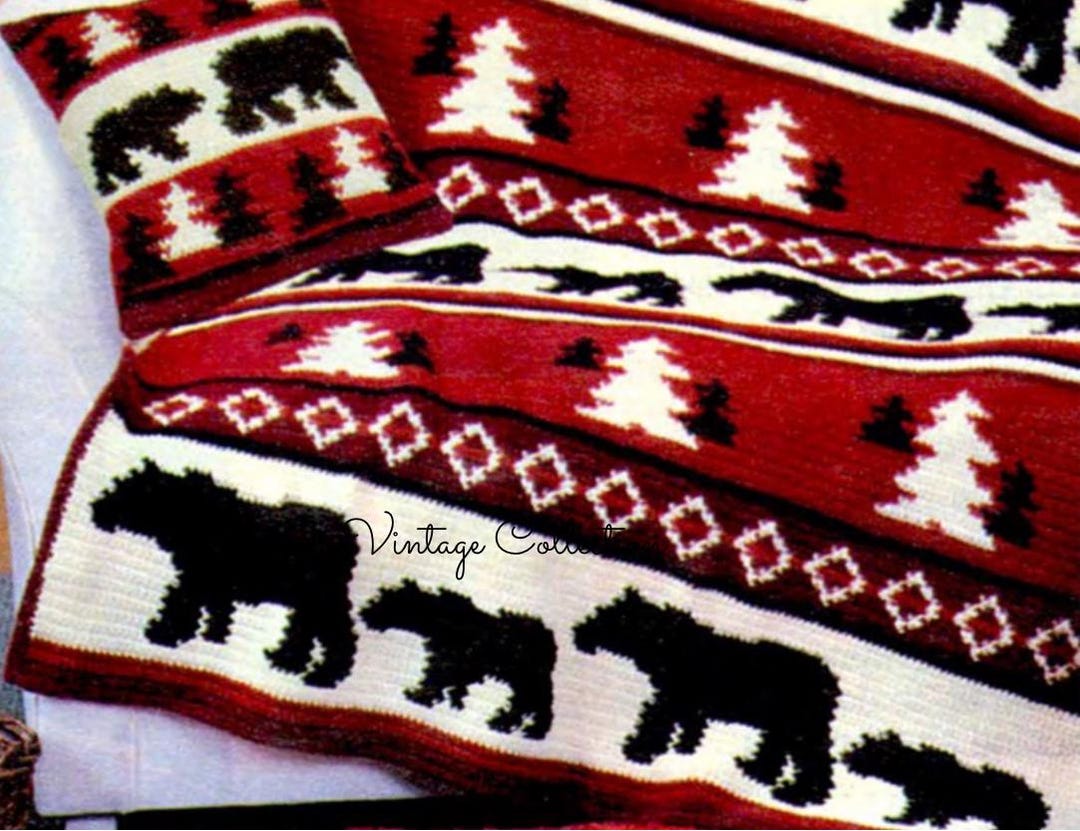 Crochet Pattern, Vintage Bear Crochet Afghan Pattern, PDF Crochet ...