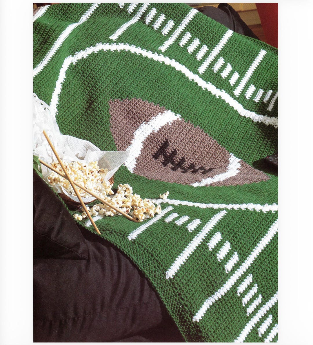 Vintage Football Afghan Crochet Pattern, Sports Lover Gift (PDF Pattern ...