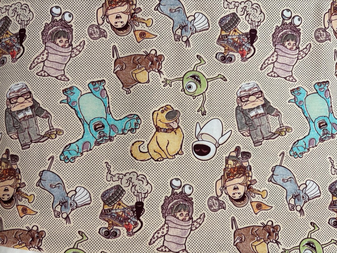Pixar Char Pack Characters Cotton Fabric Fat Quarter, Disney Fabric ...