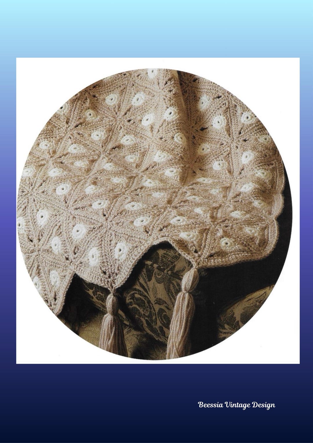 Vintage Diamond Crochet Afghan Pattern, Tasseled Throw (PDF Pattern) - Etsy