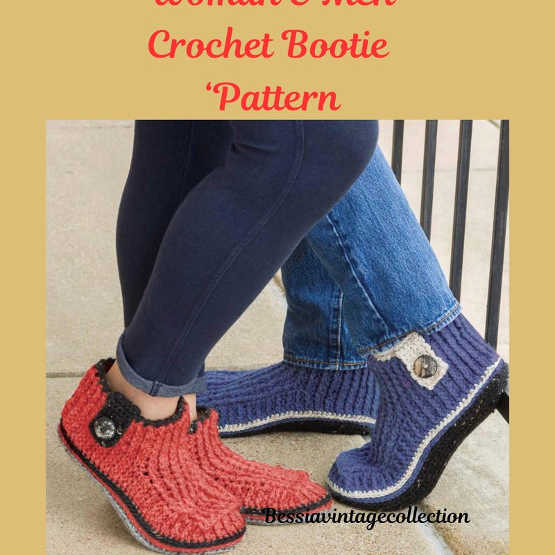 Bootie Slippers Crocheted - Etsy