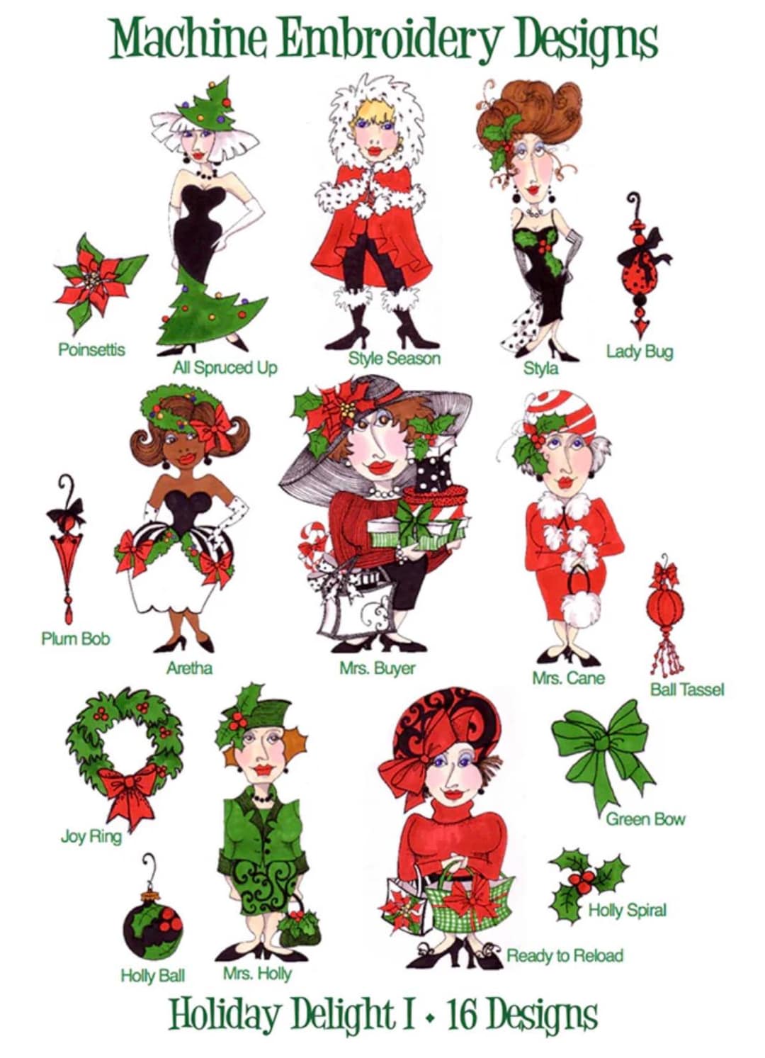 Holiday Delight Embroidery Designs - 16 Patterns, Digital Download ...