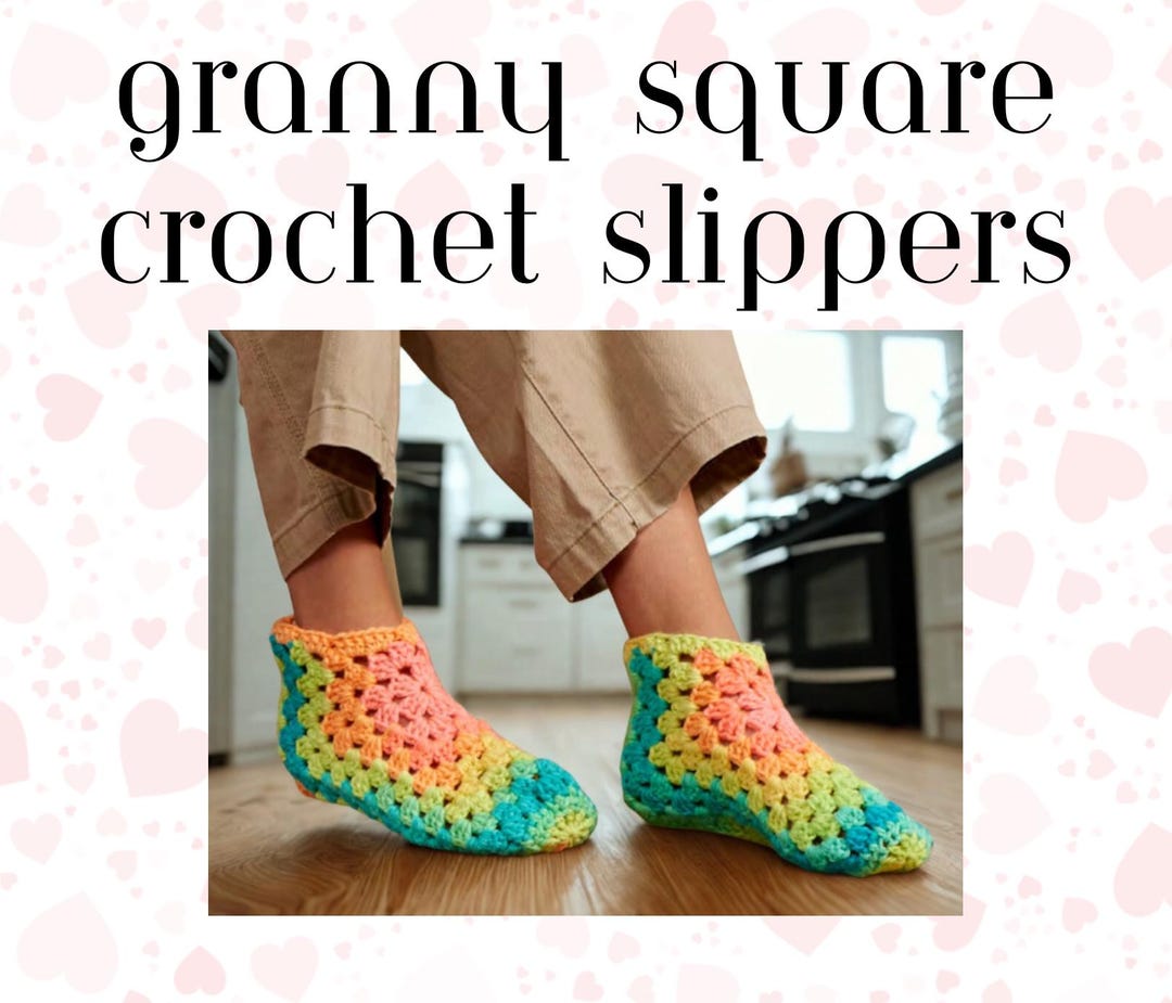 Crochet Granny Square Slipper Pattern: Adult Sizes (PDF Pattern) - Etsy