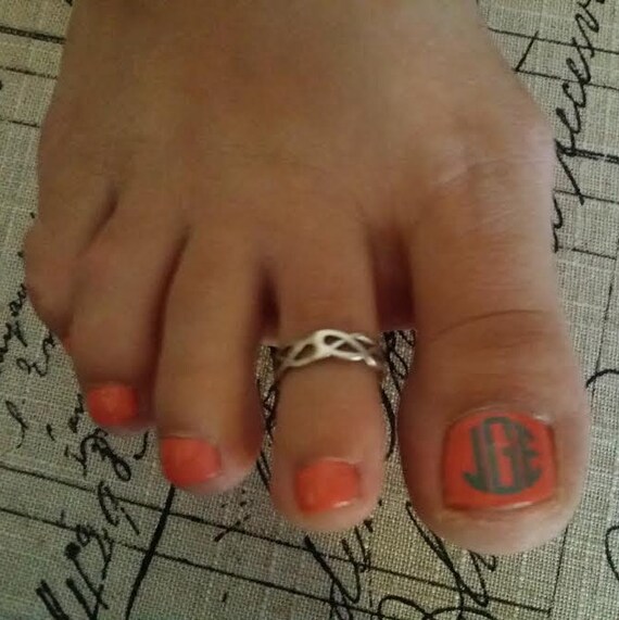 Items similar to Personalized Monogrammed Toe nail Vinyl Decals on Etsy