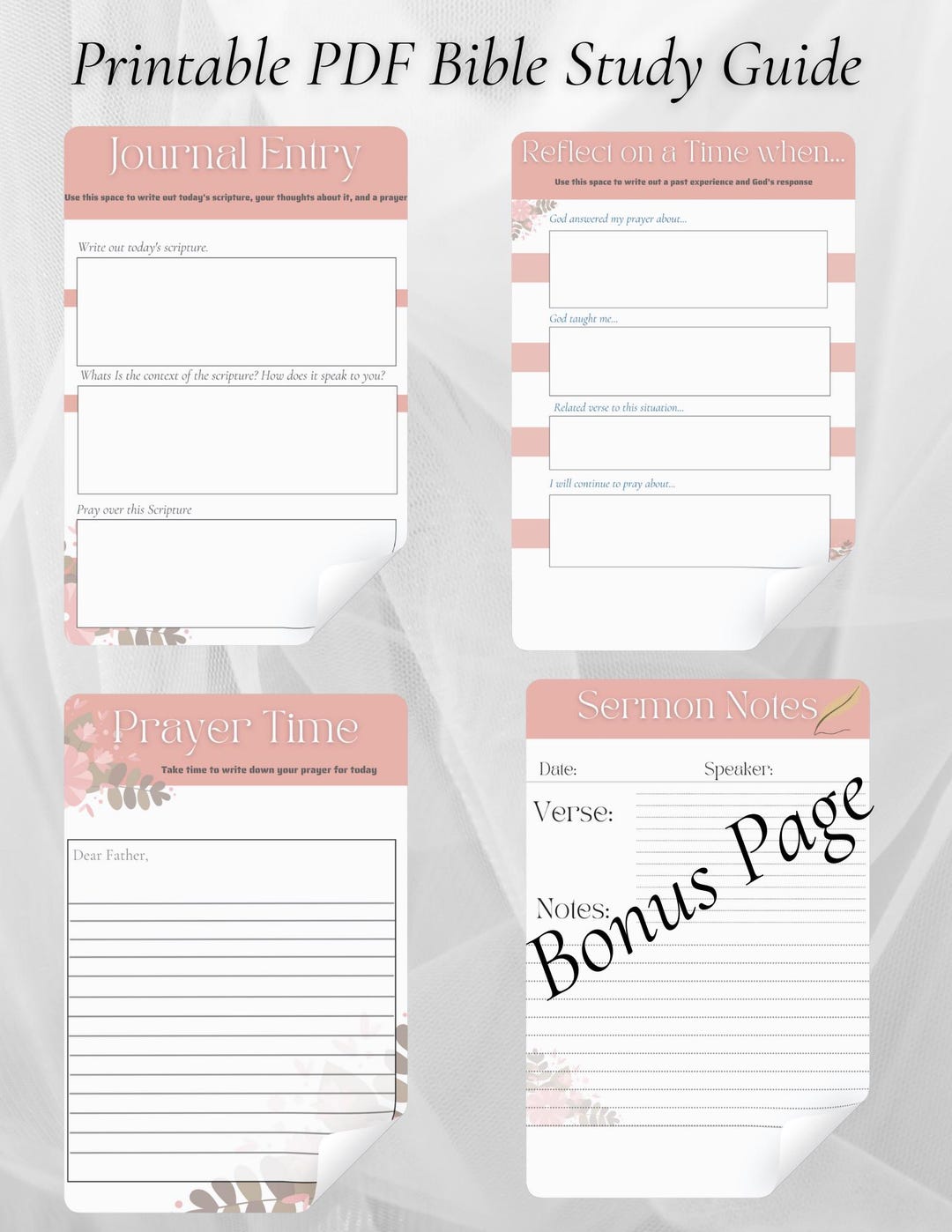 Bible Study Guide, Bible Study Printable PDF, Prayer, Bible Journaling ...