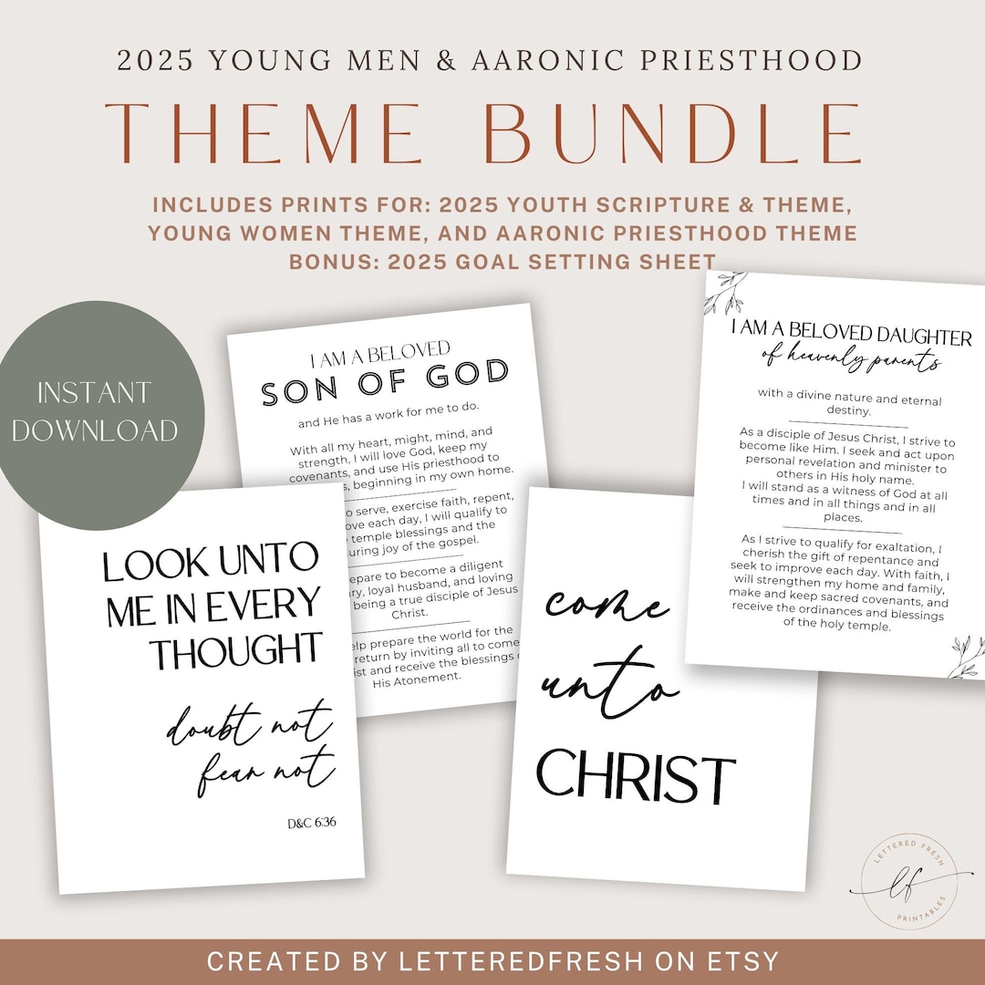 2025 LDS Youth Theme Printable Look Unto Christ Digital Download Young ...