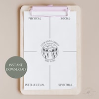 Four Goals Printable. Goal Prints. Spiritual, Physical, Intellectual ...