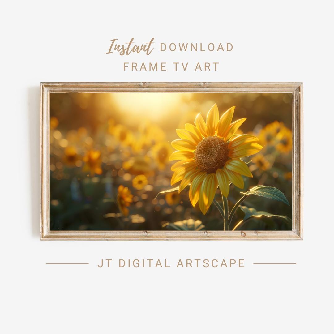 Spring Yellow Sunflower Frame TV Art, Sunflower Frame TV Art ...