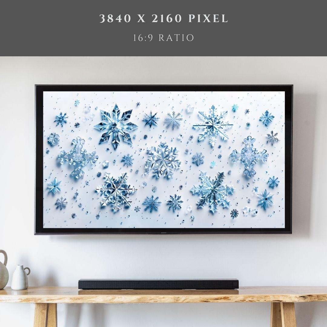Snowflake Frame TV Art, Winter Landscape (digital Download) - Etsy