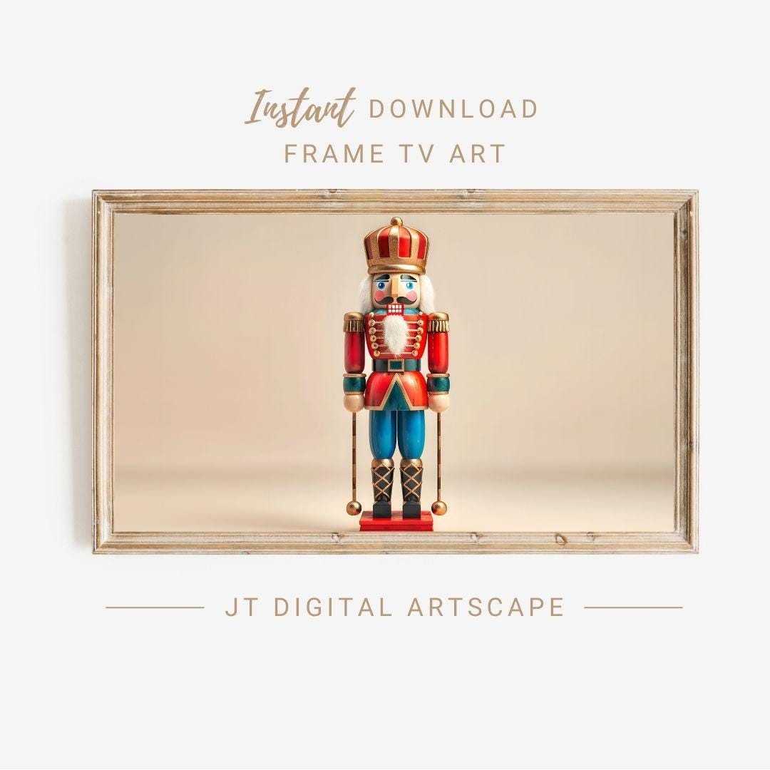 Neutral Christmas Nutcracker Frame TV Art (digital Download) - Etsy