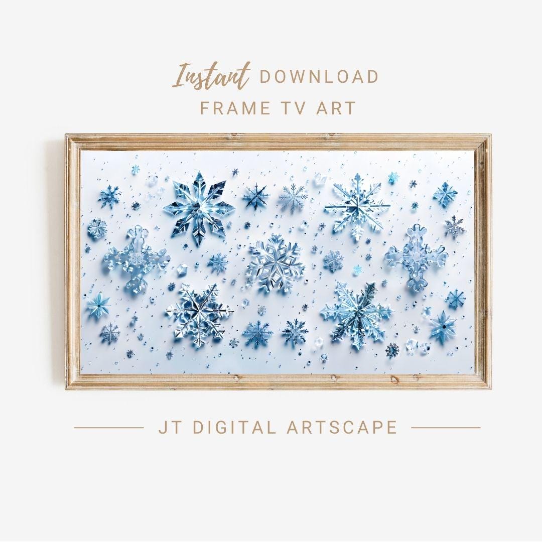 Snowflake Frame TV Art, Winter Landscape (digital Download) - Etsy