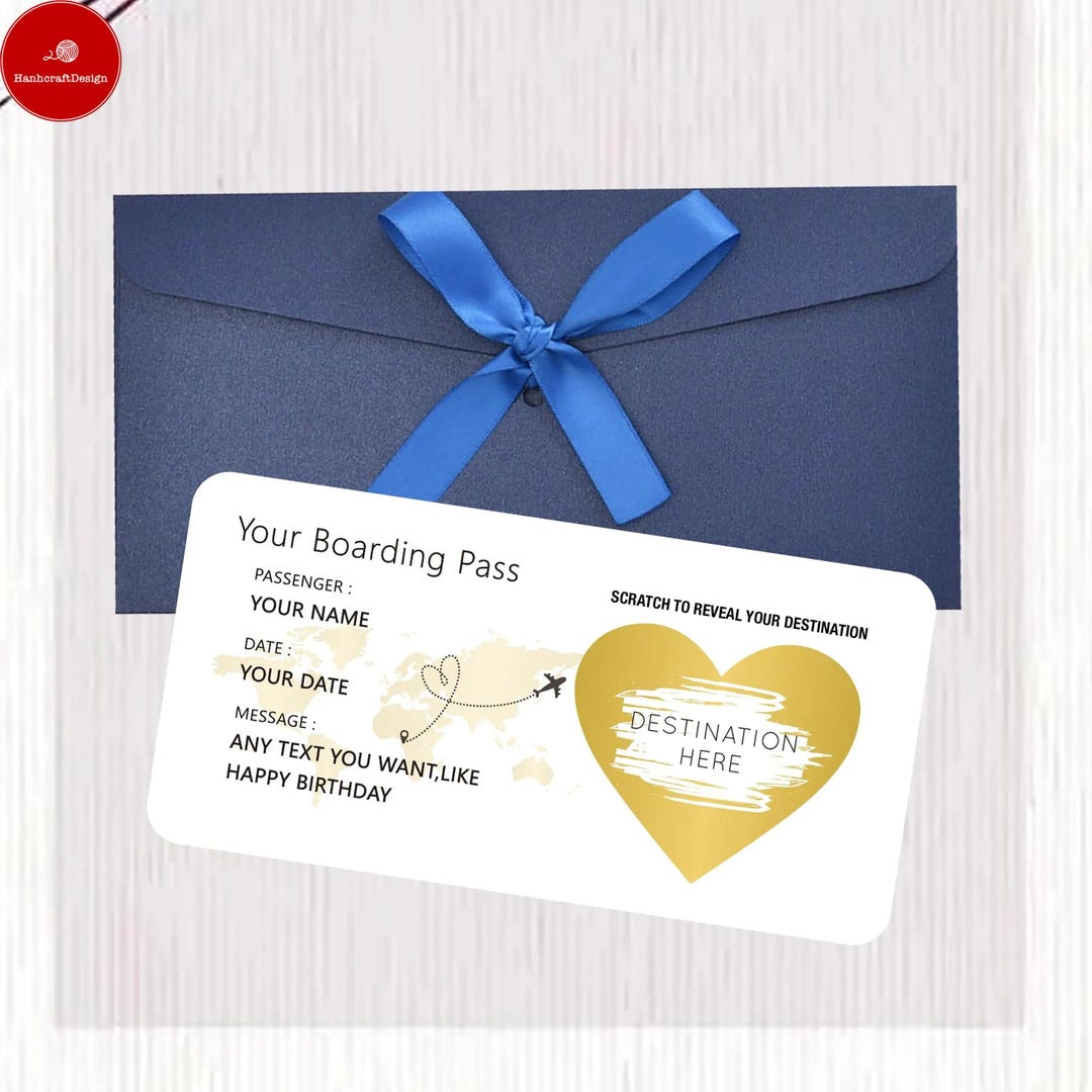 Personalised Surprise Birthday Card, Personalised Boarding Pass ...